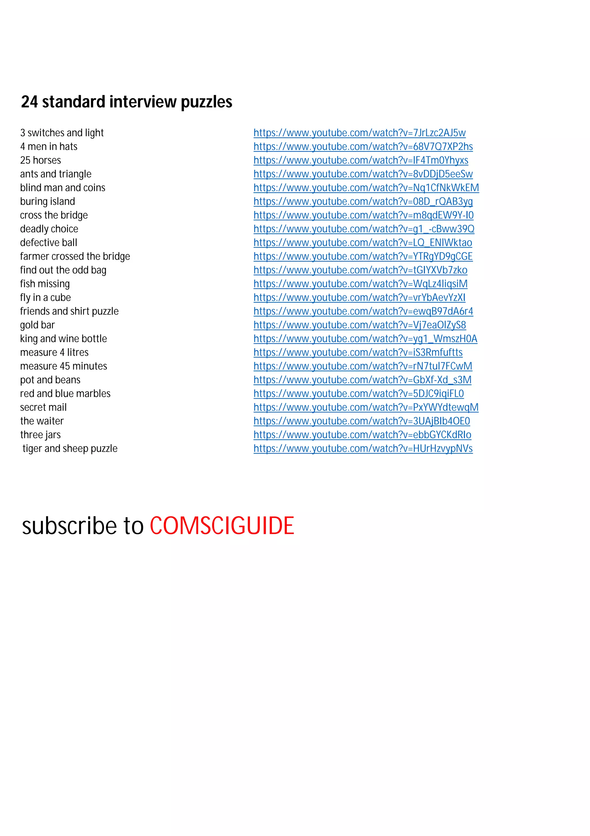 Interview puzzles | PDF