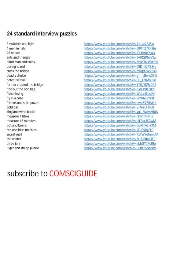 Interview puzzles | PDF