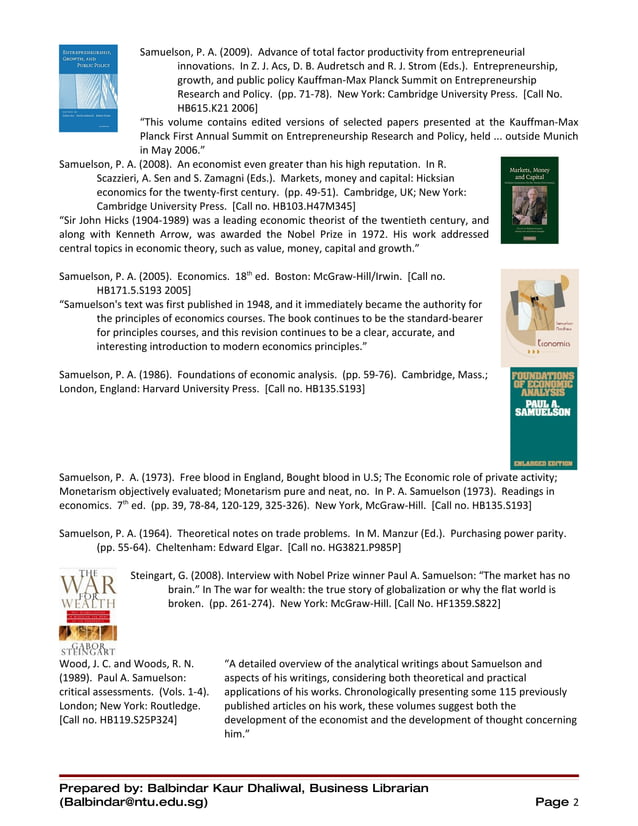 Book Display Paul A Samuelson | DOC