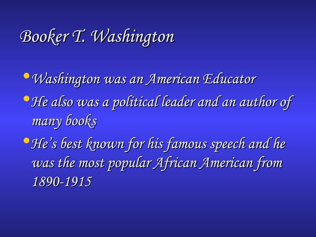 booker t washington | PPT | Free Download