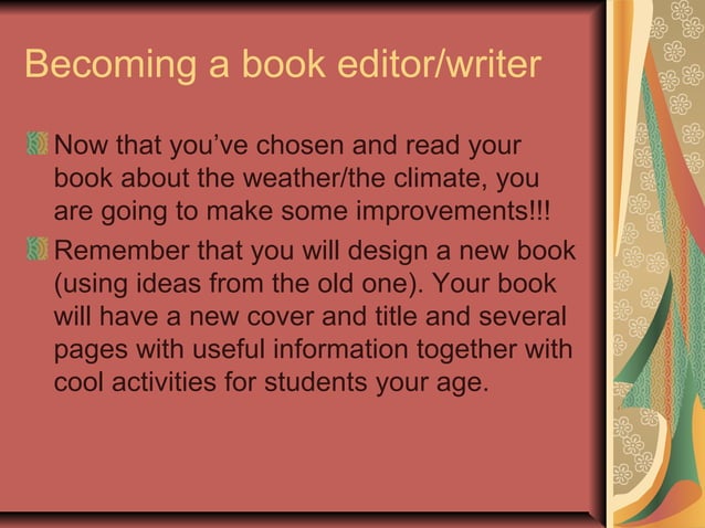 Book fair. science project about the weather | PPT | Homework and Study ...