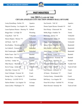 CIF Los Angeles Section Hall of Fame 2019 | PDF
