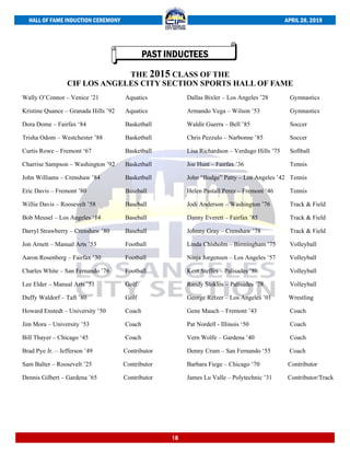 CIF Los Angeles Section Hall of Fame 2019 | PDF