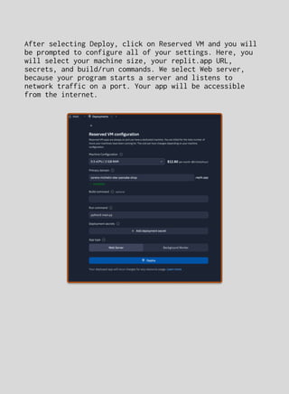 How to build and deploy app on Replit | PDF