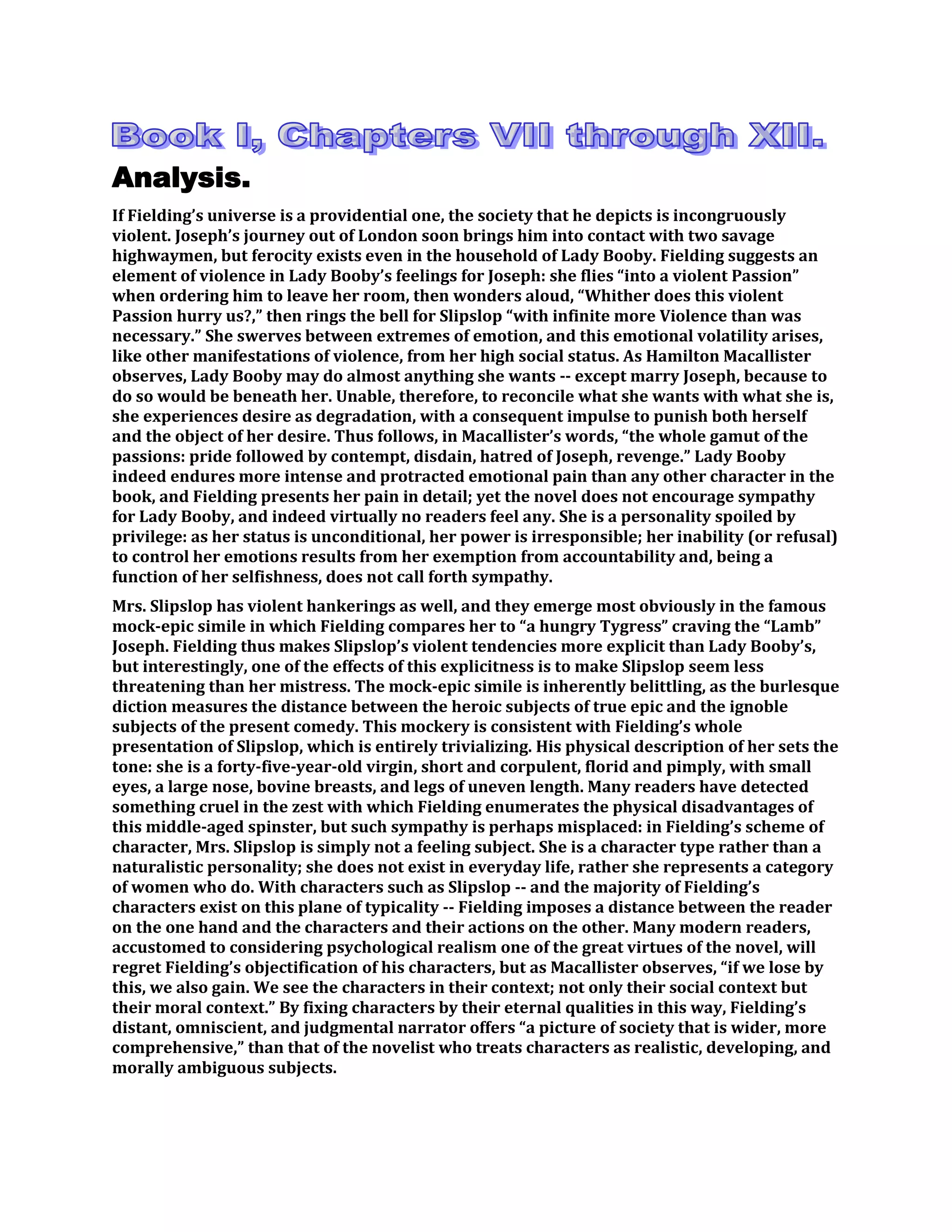 Book i, chapters vii through xii. joseph andrews | PDF