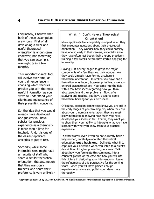 Book II: Getting The Internship You Want: How to write APPIC essays that get you noticed ...