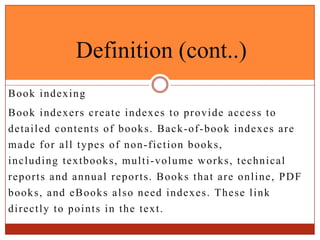 Book indexing | PPT