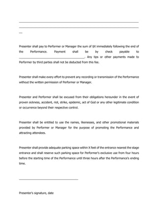 BOOKING AGREEMENT | PDF