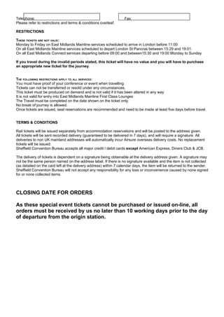 Booking form all destinations for 2012 uk delegates | PDF