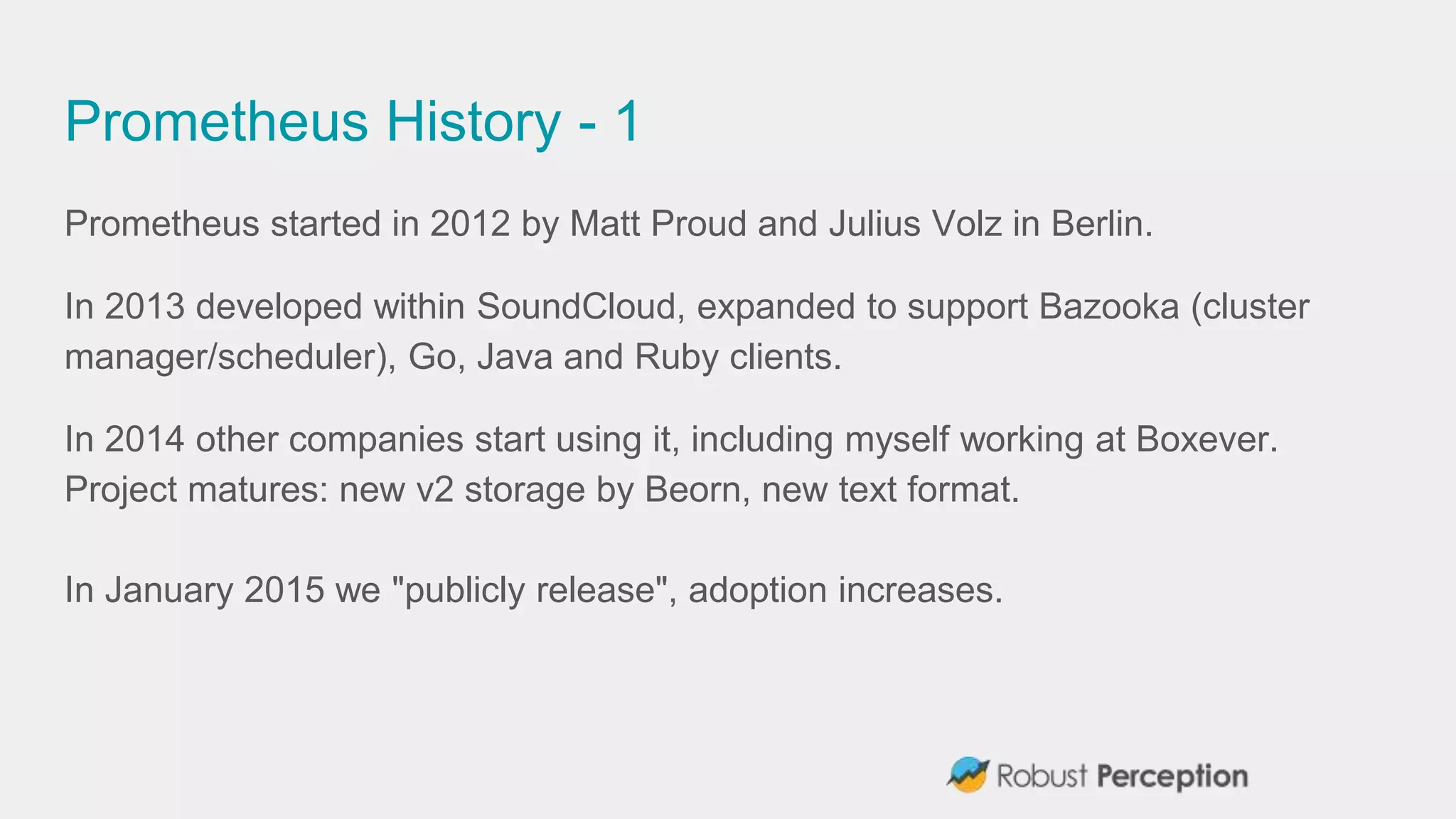 Evolution of Monitoring and Prometheus (Dublin 2018) | PPTX | Internet | Computing