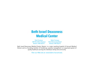 Beth Israel Deaconess Medical Center booklet brochure. | PDF