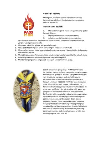 Seventh day adventist ooklet pathfinder day | PDF