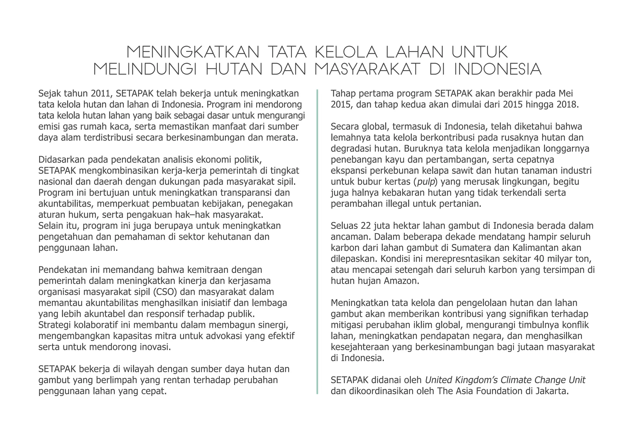 SETAPAK - Program Tata Kelola Lingkungan | PDF
