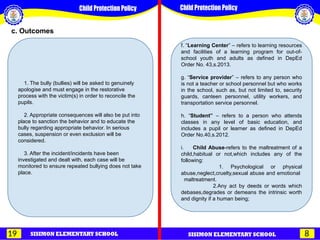 CHILD PROTECTION POLICY BOOKLET SISIMON ES | PPTX