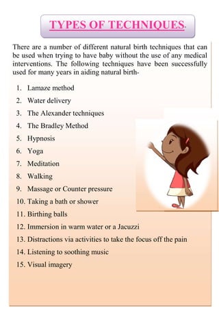 Natural birth techniques - Mrs.Akanksha Trivedi Rama University | PDF