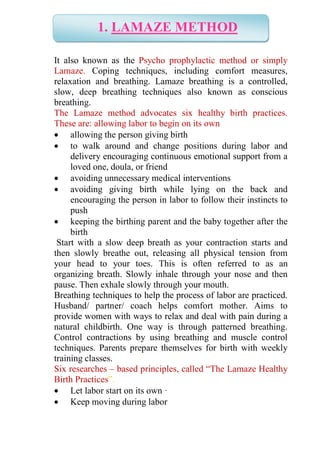 Natural birth techniques - Mrs.Akanksha Trivedi Rama University | PDF