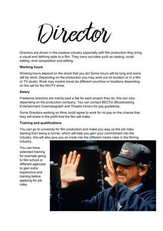 Job roles in the media Industry | PDF