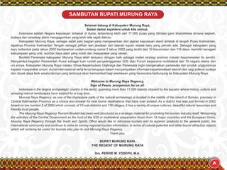 BOOKLET PARIWISATA KABUPATEN MURUNG RAYA PROVINSI KALIMANTAN TENGAH | PDF