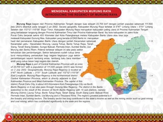 BOOKLET PARIWISATA KABUPATEN MURUNG RAYA PROVINSI KALIMANTAN TENGAH | PDF