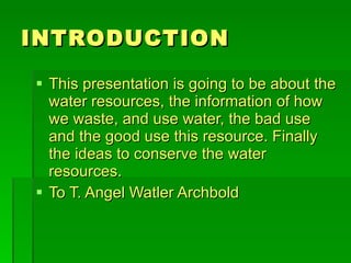 WATER RESOURCE | PPT | Indoor Environmental Quality | Home & Garden