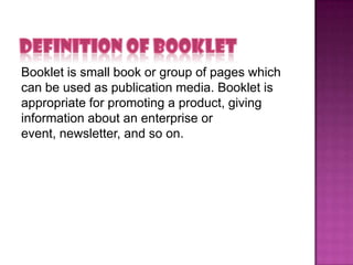 Booklet research | PPTX