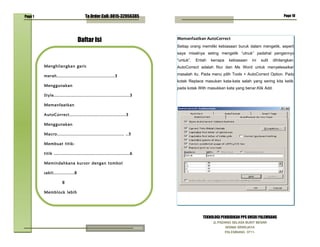 Booklet Trik-trik Ms. Oficce | DOC