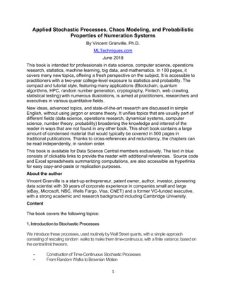 Applied Stochastic Processes, Chaos Modeling, and Probabilistic ...