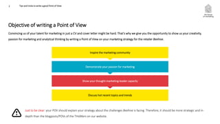 Tips and tricks to write a good pov | PPTX