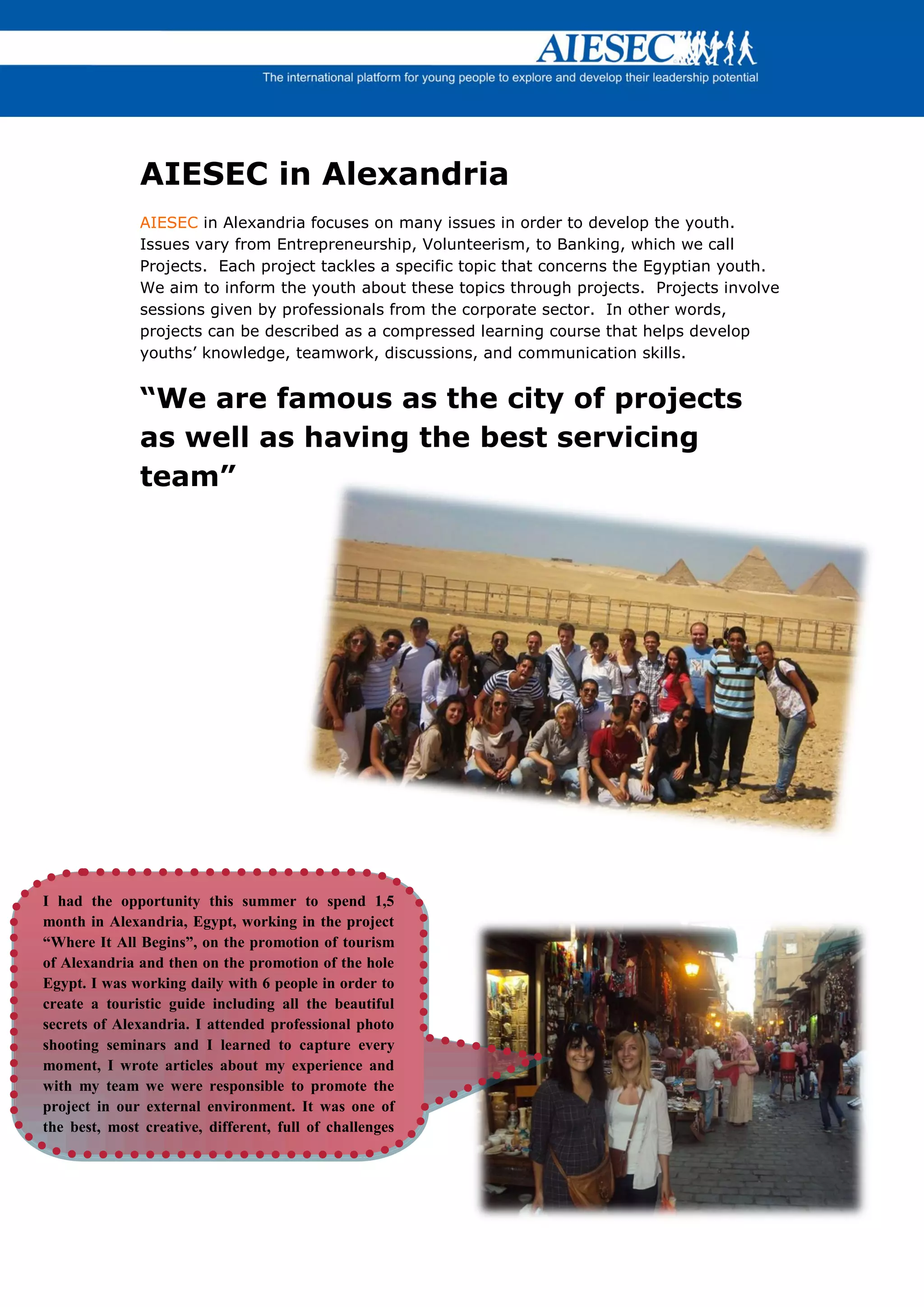 AIESEC ALEXANDRIA - EGYPT | PDF