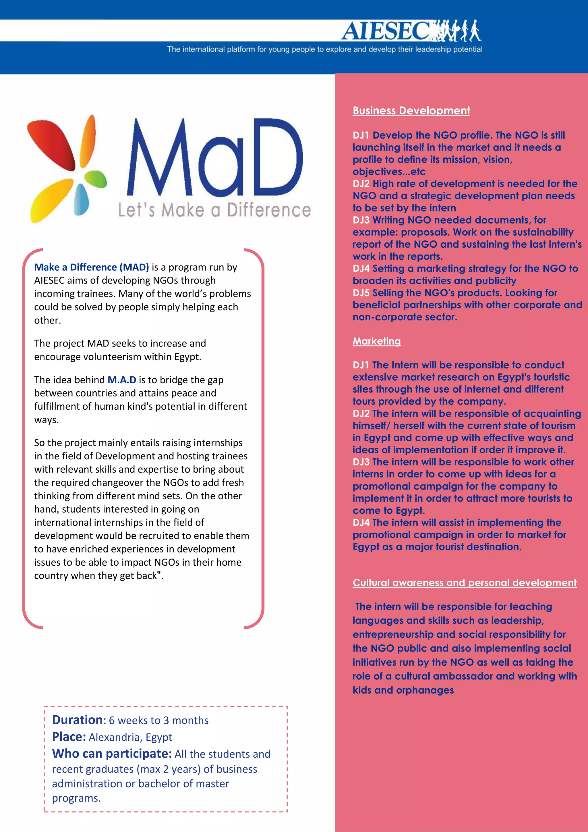 AIESEC ALEXANDRIA - EGYPT | PDF