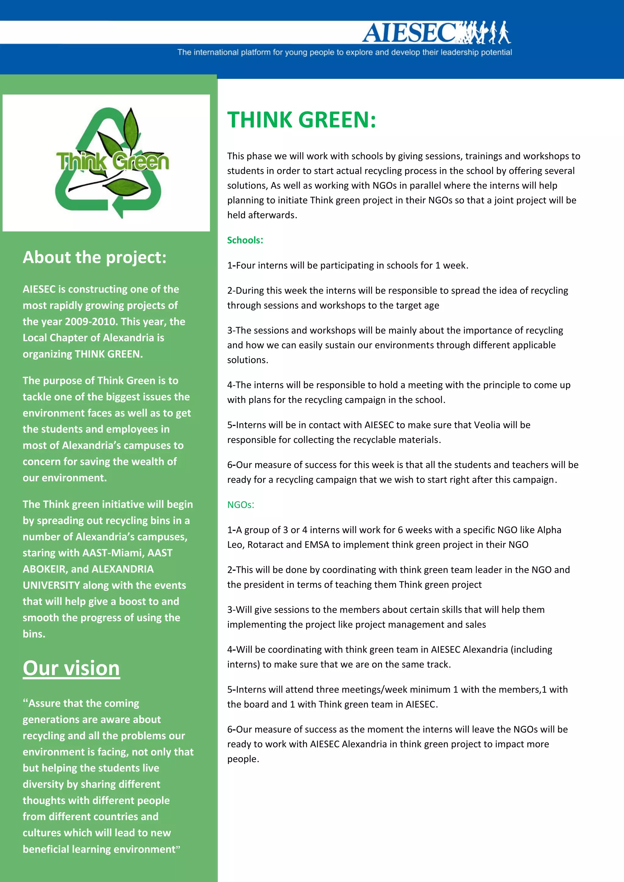 AIESEC ALEXANDRIA - EGYPT | PDF