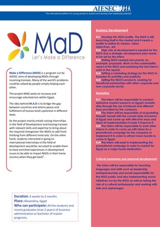 AIESEC ALEXANDRIA - EGYPT | PDF