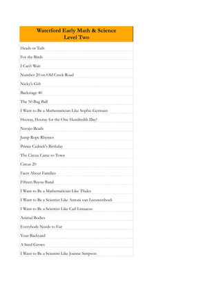 Waterford Book list | PDF