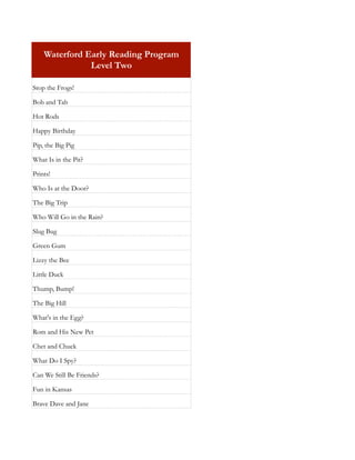 Waterford Book list | PDF
