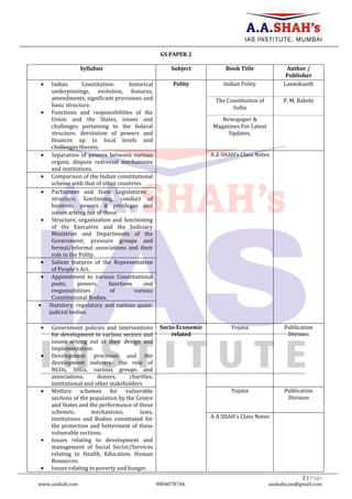 Book list (gs mains) | PDF