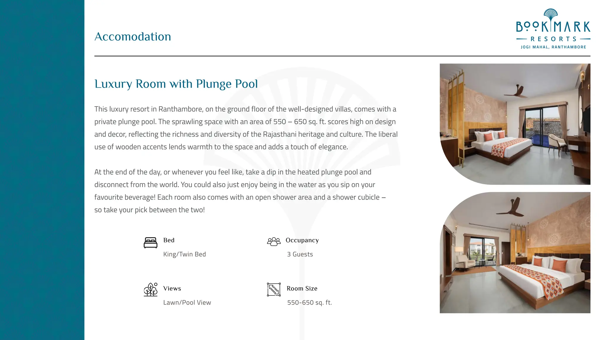 Bookmark Resorts Jogi Mahal Ranthambore Brochure Factsheet | PPT