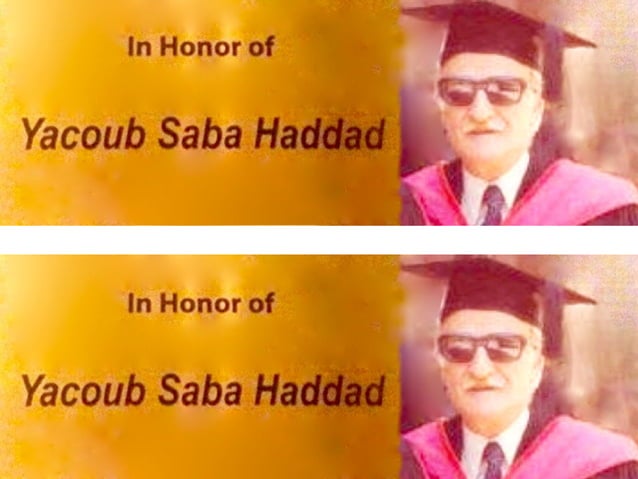 Book mark about Yacoub Saba Haddad | PPT