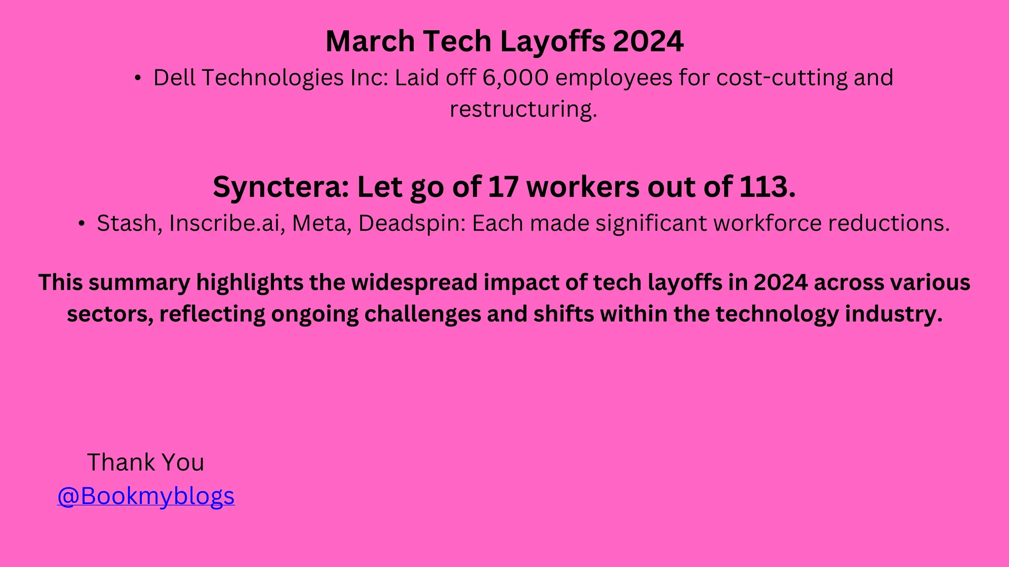 Complete Timeline Of Tech Layoffs 2024 - Book My Blogs | PPTX