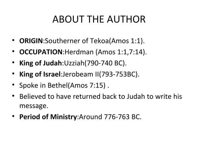 Book of amos | PPT | Christianity | Religion & Spirituality