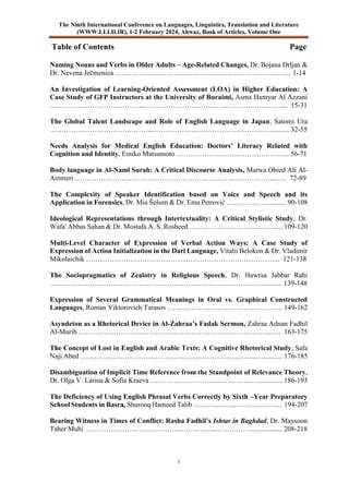 Full Articles (Volume One) - The Ninth International Conference on Languages, Linguistics ...