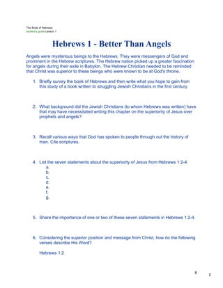 Book of Hebrews Students Edition_Bro.M.Hull Sr._EFCC_2012 | DOC ...