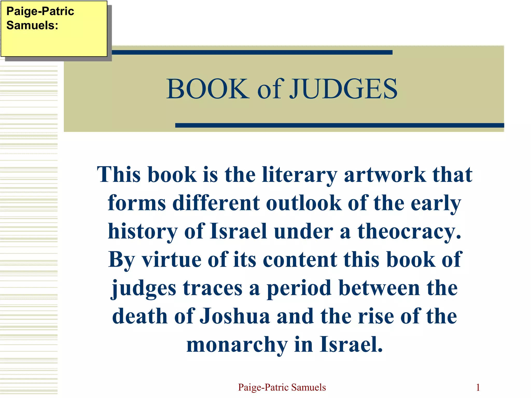 Book of judges | PPTX