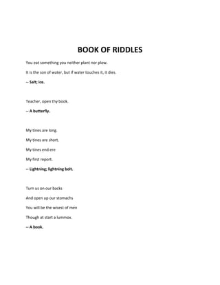 Book of riddles | DOCX