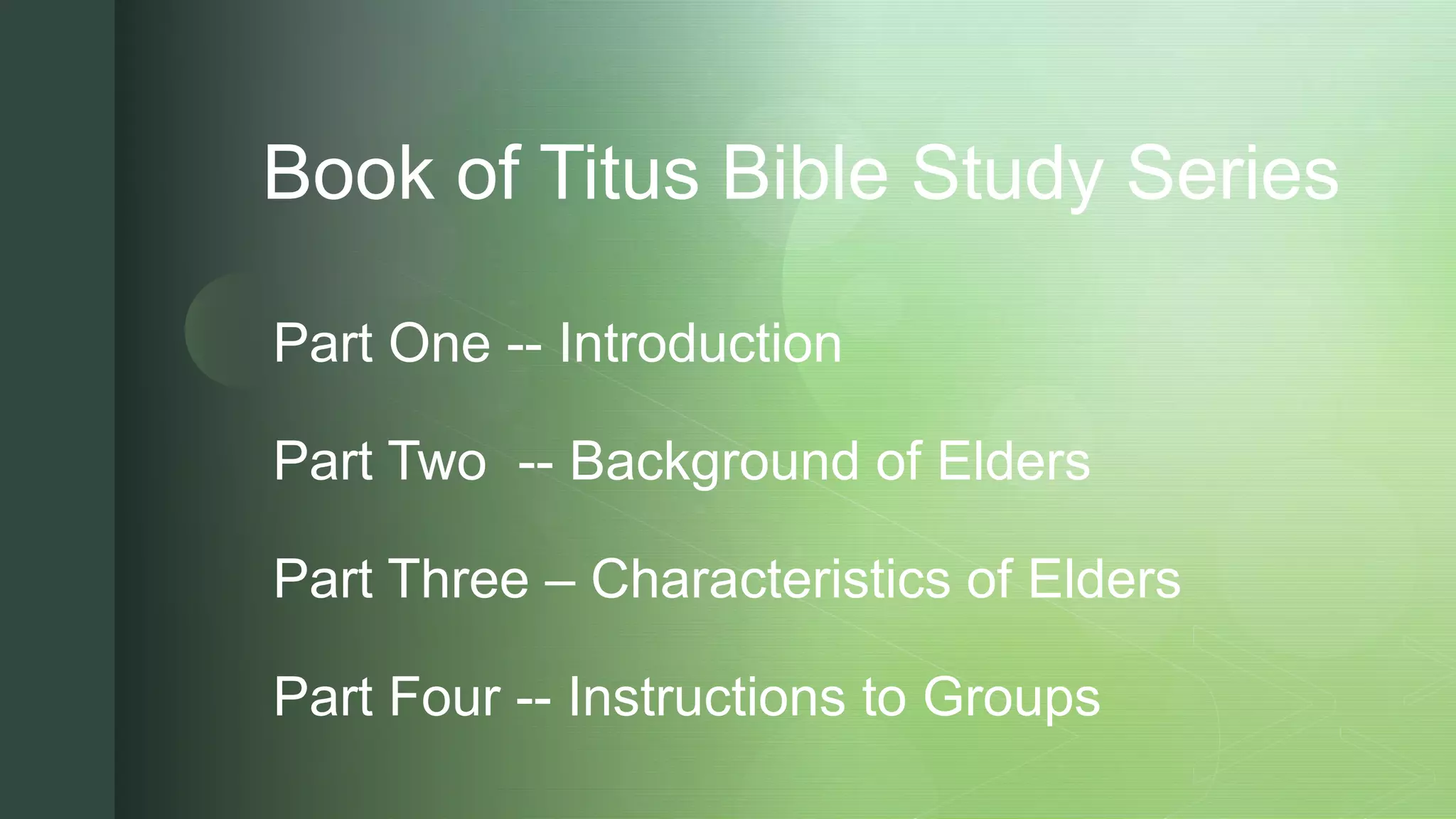 The Book of Titus - Part Four | PPTX