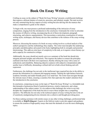 Book On Essay Writing. Iowa Western Community College | PDF