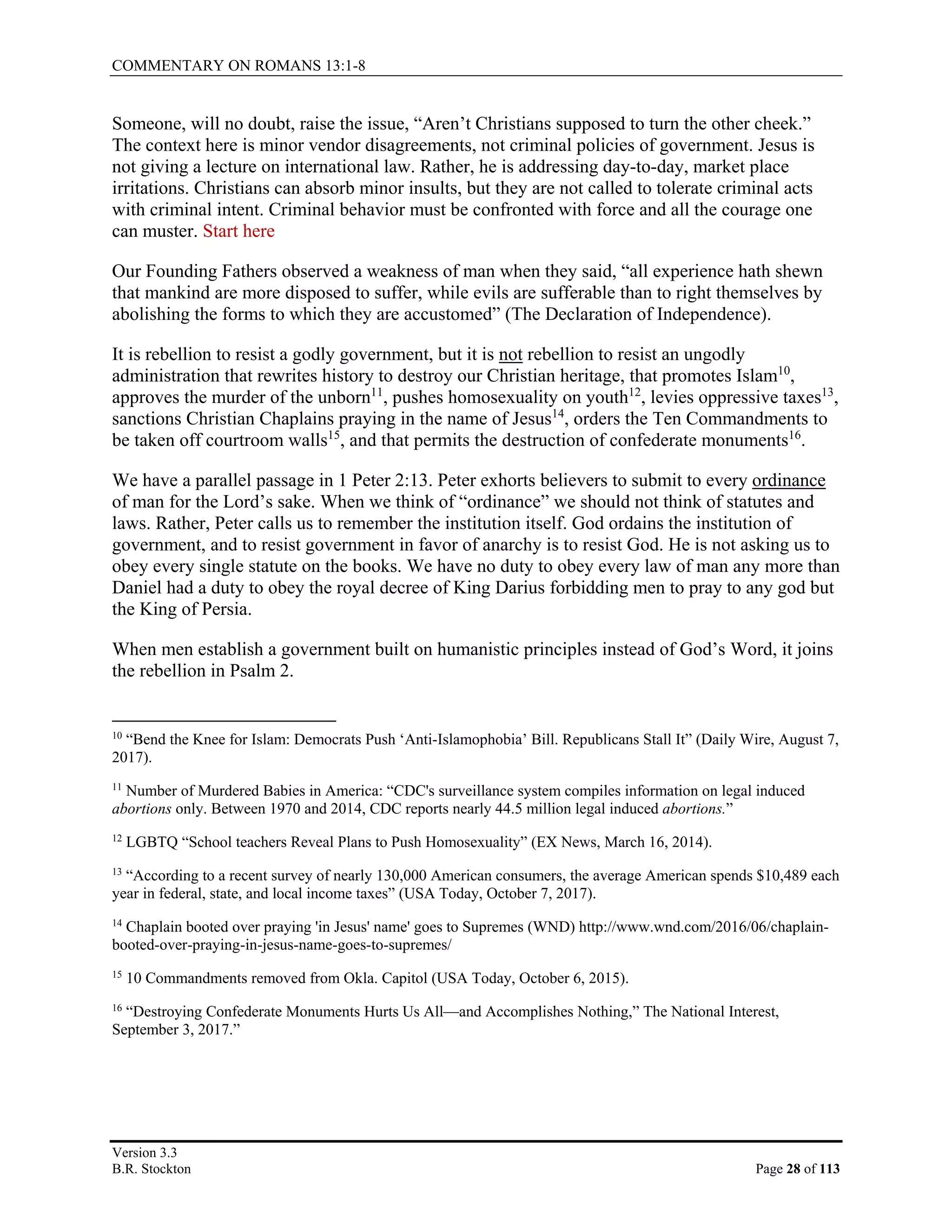 Commentary on Romans 13, Form #17.056