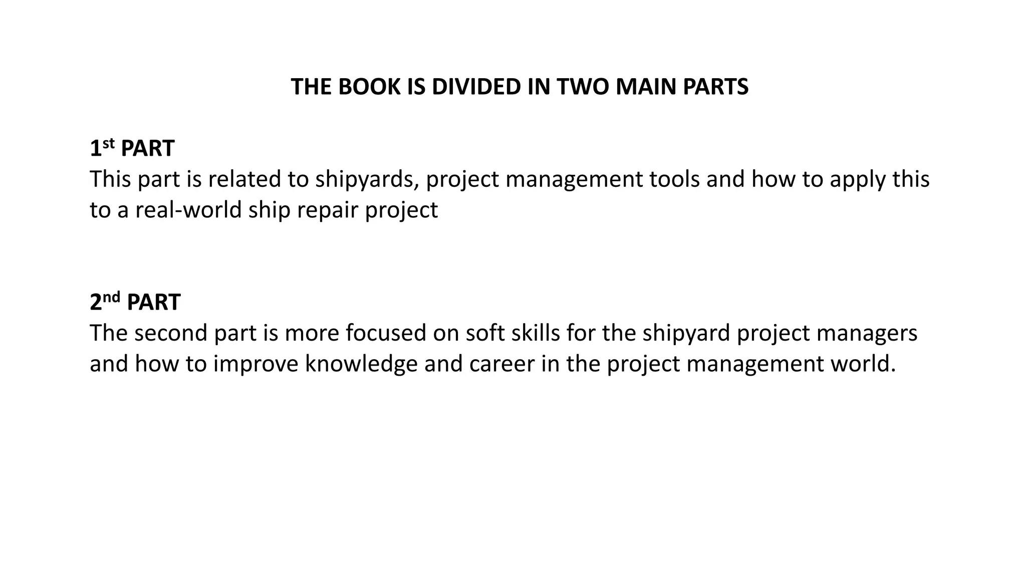Shipyard Project Management Book - Pictures from reader around the ...