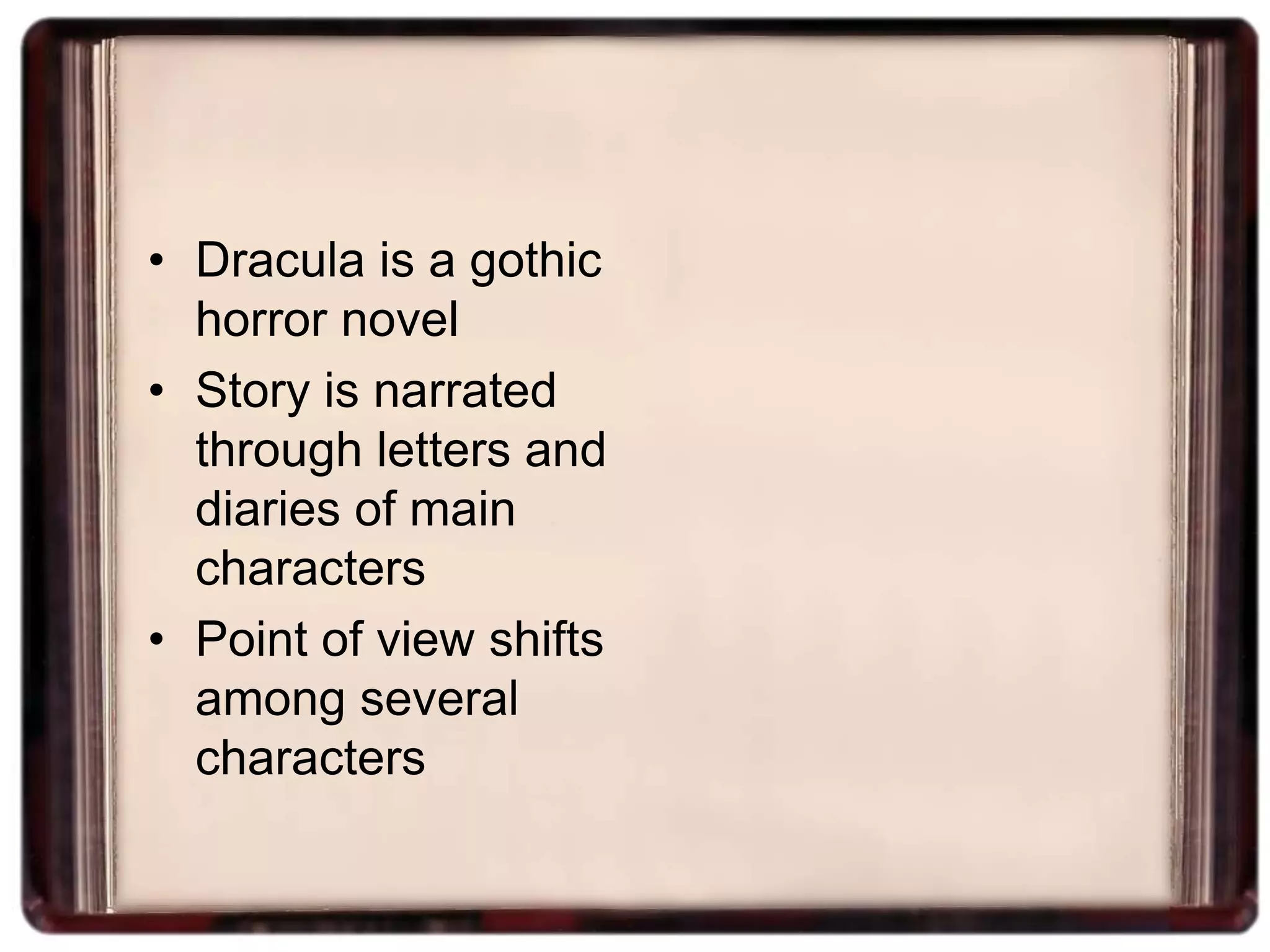Book presentation "Dracula" by Bram Stoker | PPTX