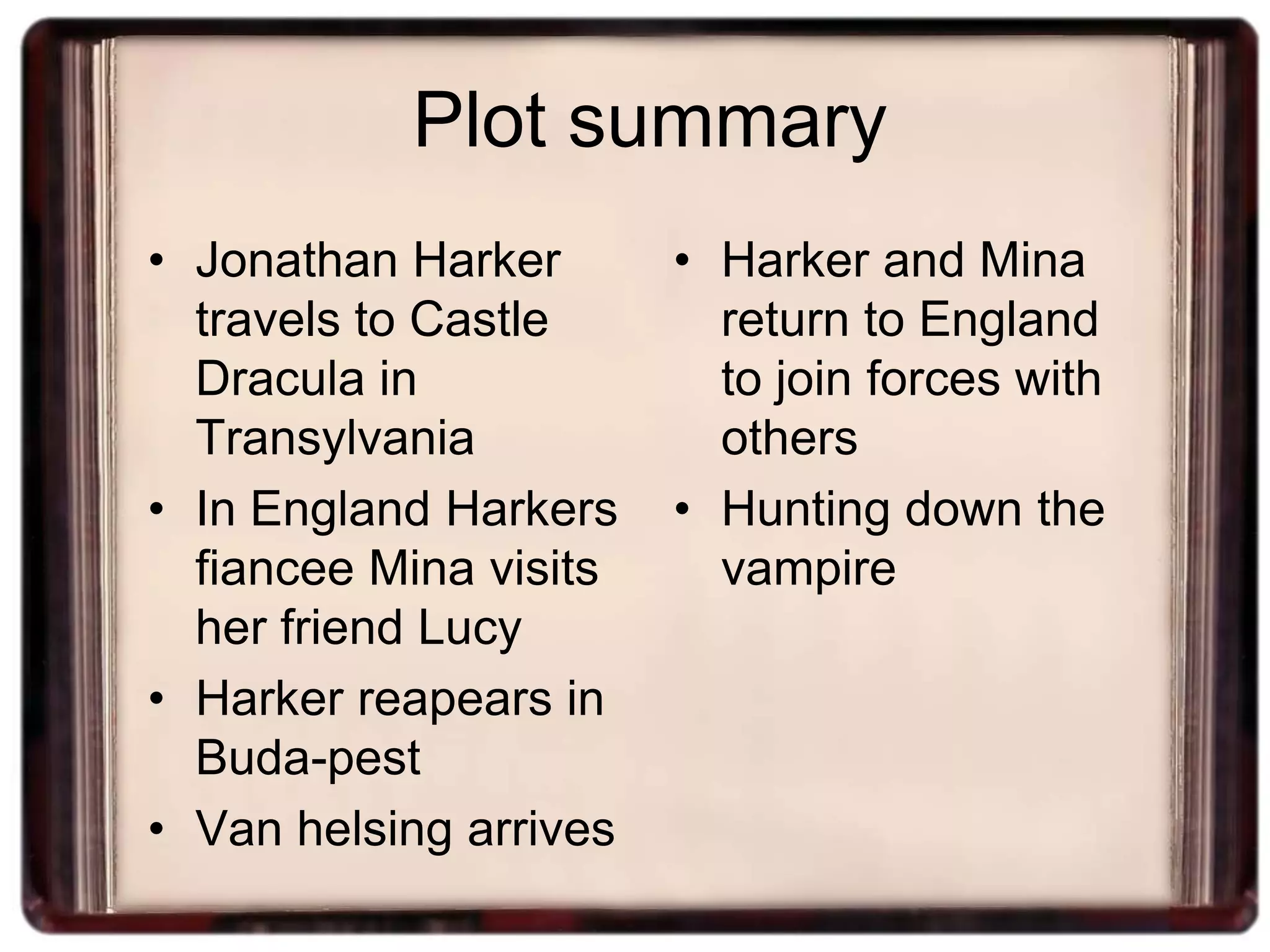 Book presentation "Dracula" by Bram Stoker | PPTX