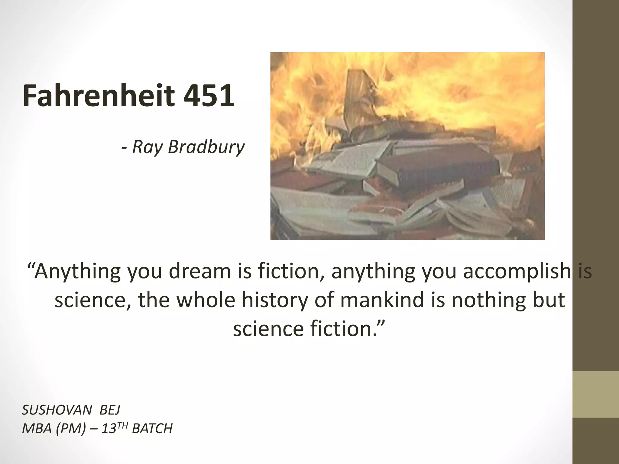 Book presentation : Fahrenheit 451 | PPTX